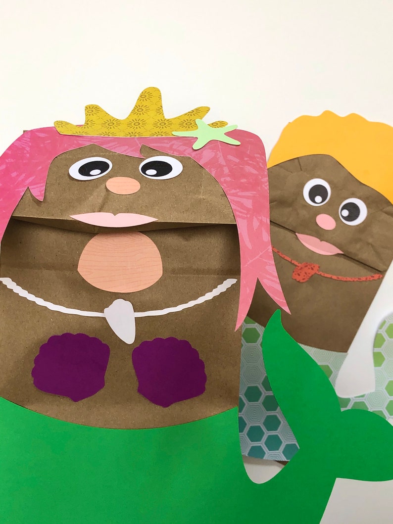 Mermaid Paper Bag Puppet Cut File and Download- an SVG for Cricut ...