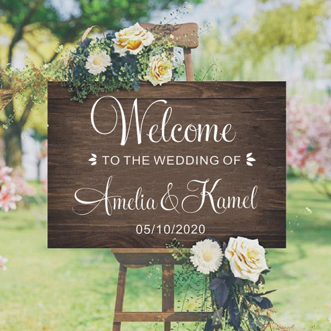 Wedding Welcome Sticker Personalized Wedding Names Wedding Sticker ...