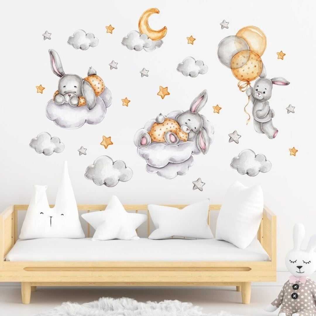 Baby Room Stickers, Children's Wall Stickers, Animal Sticker, Rabbit ...