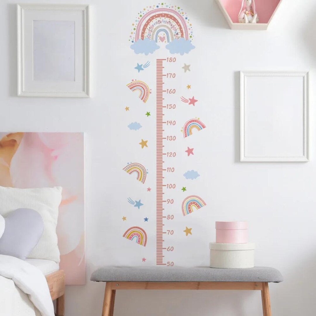Baby Height Chart Stickers, Girls Wall Height Chart, Children's Height ...