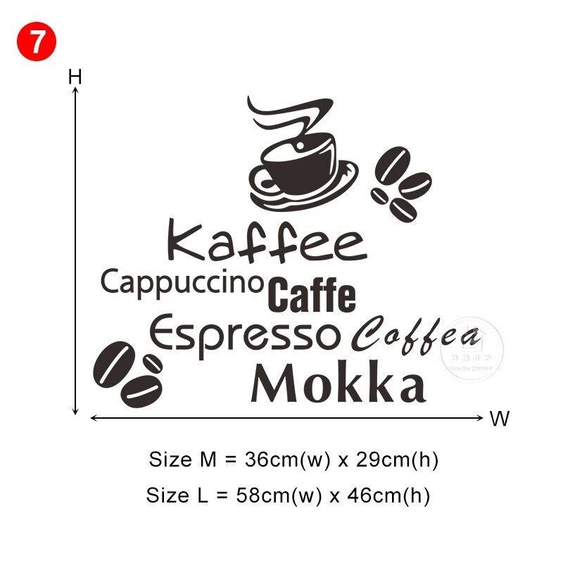 Coffee Wall Sticker Coffee wall decal kitchen decal meal | Etsy