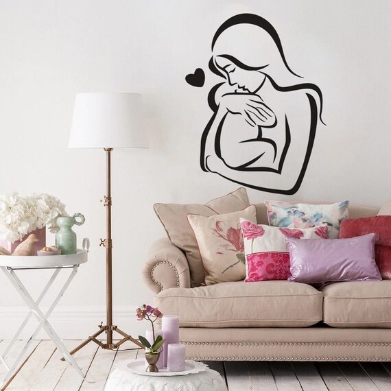 Mother Baby Love Wall Sticker Home Decor Wallart Breastfeeding - Etsy