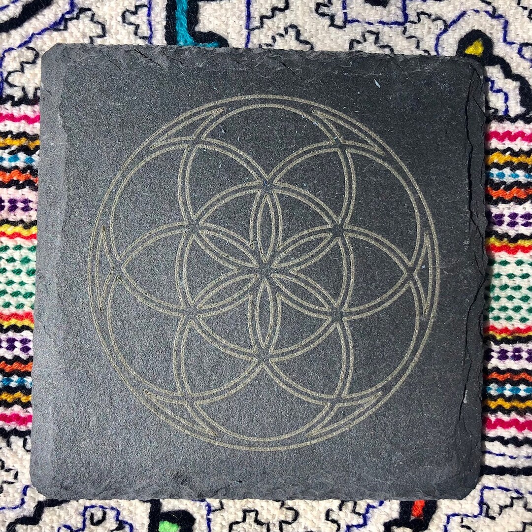 Seed of Life (genesis Pattern) - Mini Crystal Grid - 4"x4" Slate ...