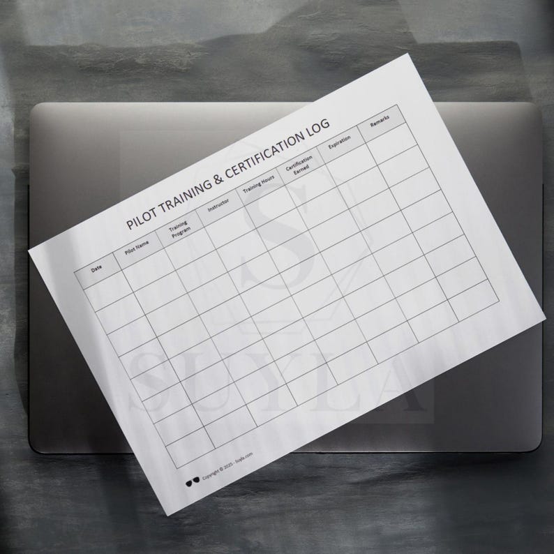 PRINTABLE PDF Pilot Logbook, Aviation Forms Bundle: Pilot Training and ...