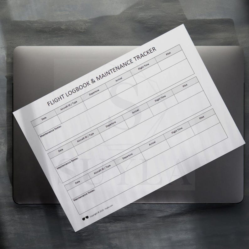 PRINTABLE PDF Pilot Logbook, Aviation Forms Bundle: Pilot Training and ...