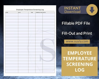 Temperature Log | Etsy
