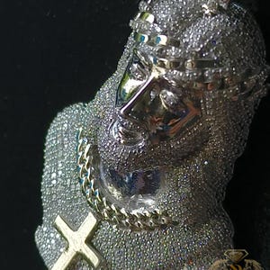 Personalized Jesus Christ Head Pendant Cross+cuban Chain Style on Neck ...