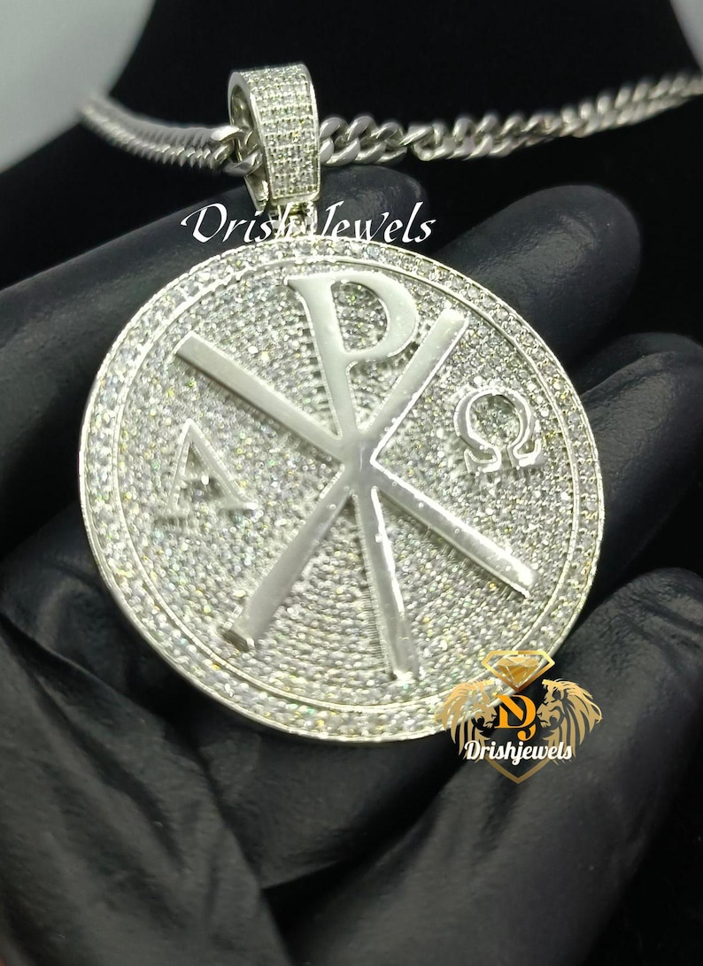 Chi Rho Px Jesus Christ Alpha Omega Christian Symbol Pendant 925 ...