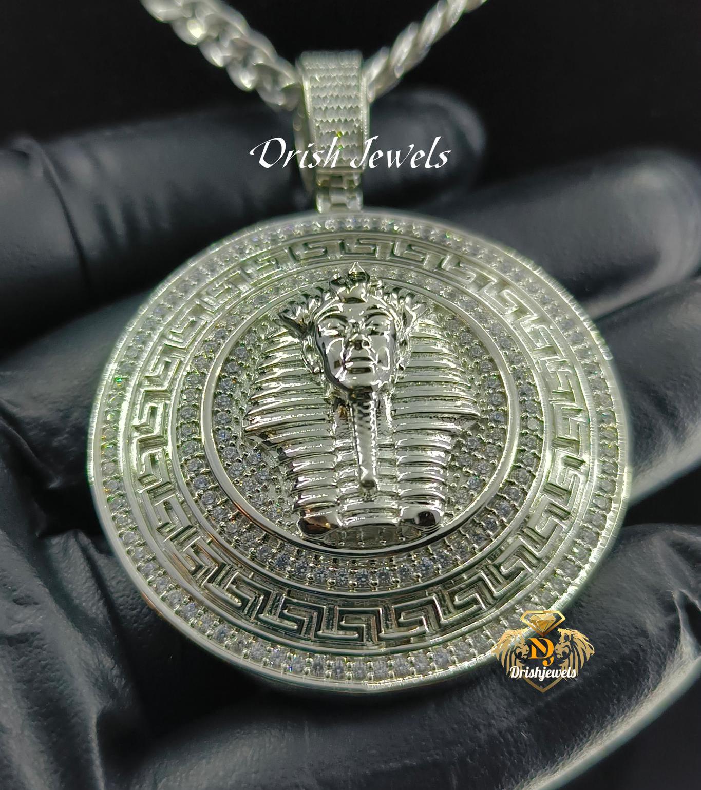 Ancient Egyptian Pharaoh King Tut Mummy Greek Key Design Pendant, VVS1 ...