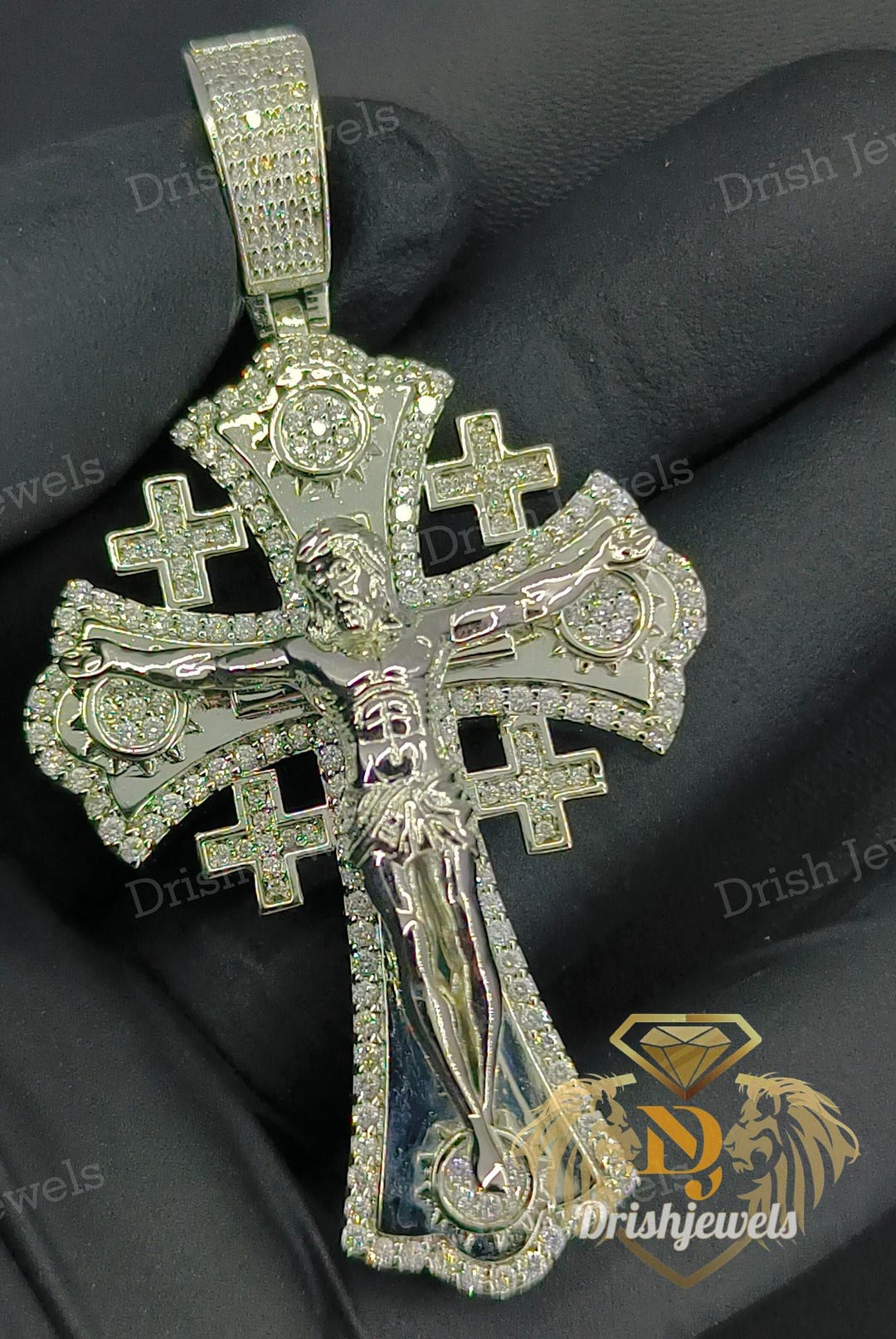 Jesus Cross Crucifix Pendant Handmade Unisex Charm Pendant Cz ...