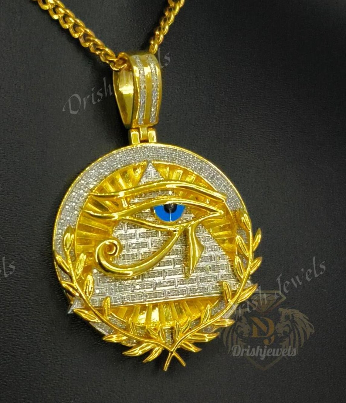 Illuminati Eye Masonic Pyramid Medallion 0.75 Cwt. Real Diamond ‘eye of ...