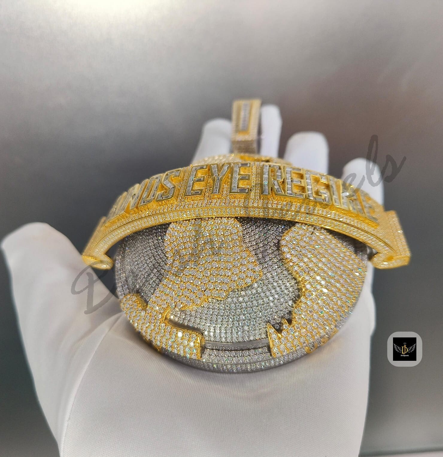 Custom Moissanite Rapper Pendant, Solid 925 Silver, Two-tone Gold ...