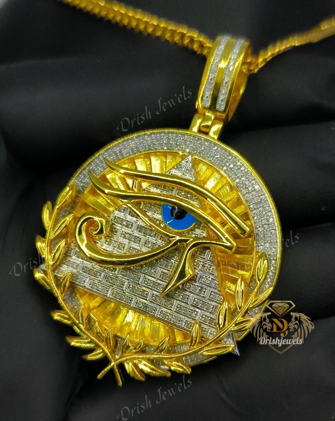 Illuminati Eye Masonic Pyramid Medallion 0.75 Cwt. Real Diamond ‘eye of ...