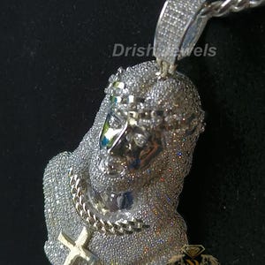 Personalized Jesus Christ Head Pendant Cross+cuban Chain Style on Neck ...