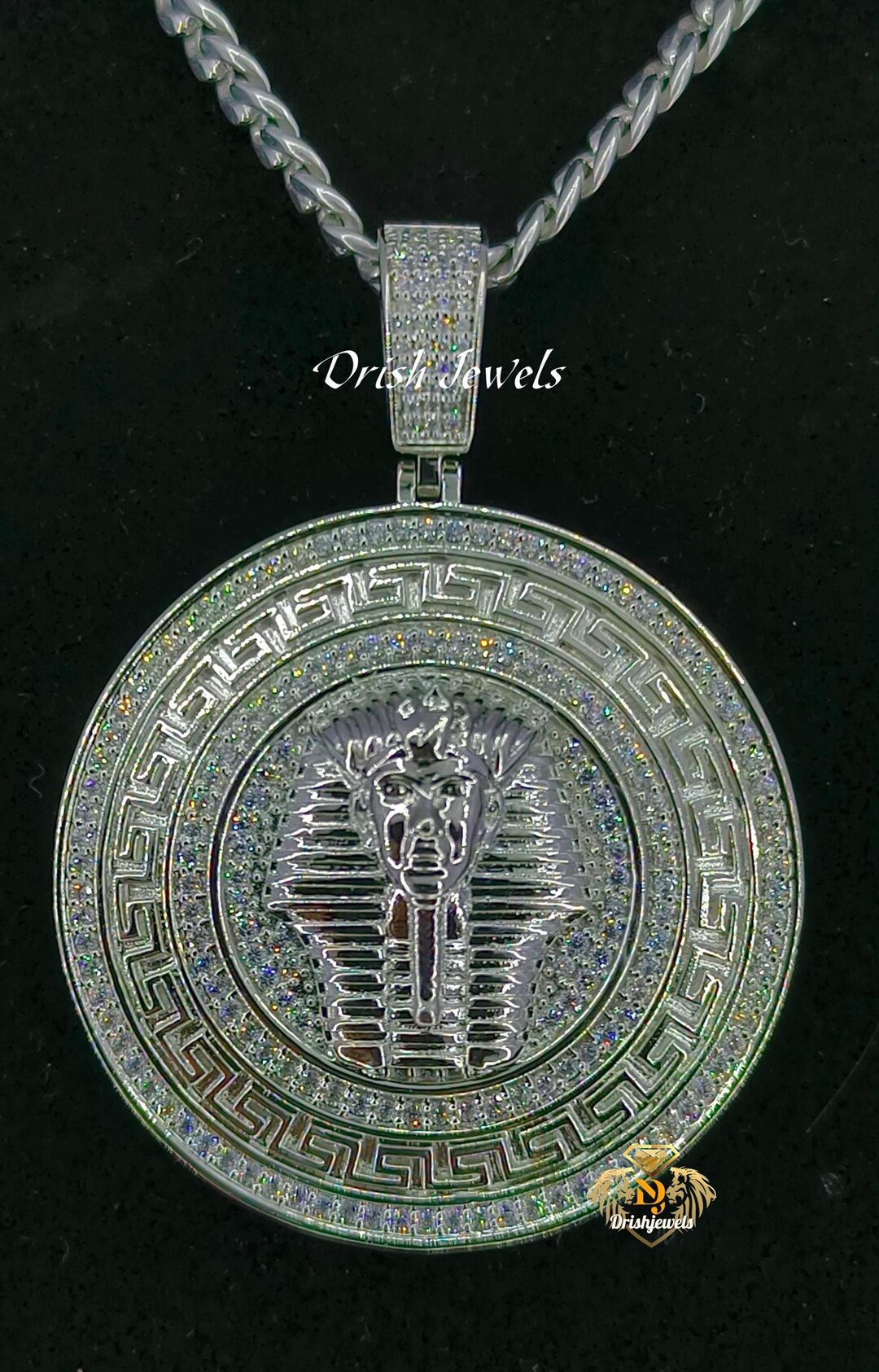 Ancient Egyptian Pharaoh King Tut Mummy Greek Key Design Pendant, VVS1 ...