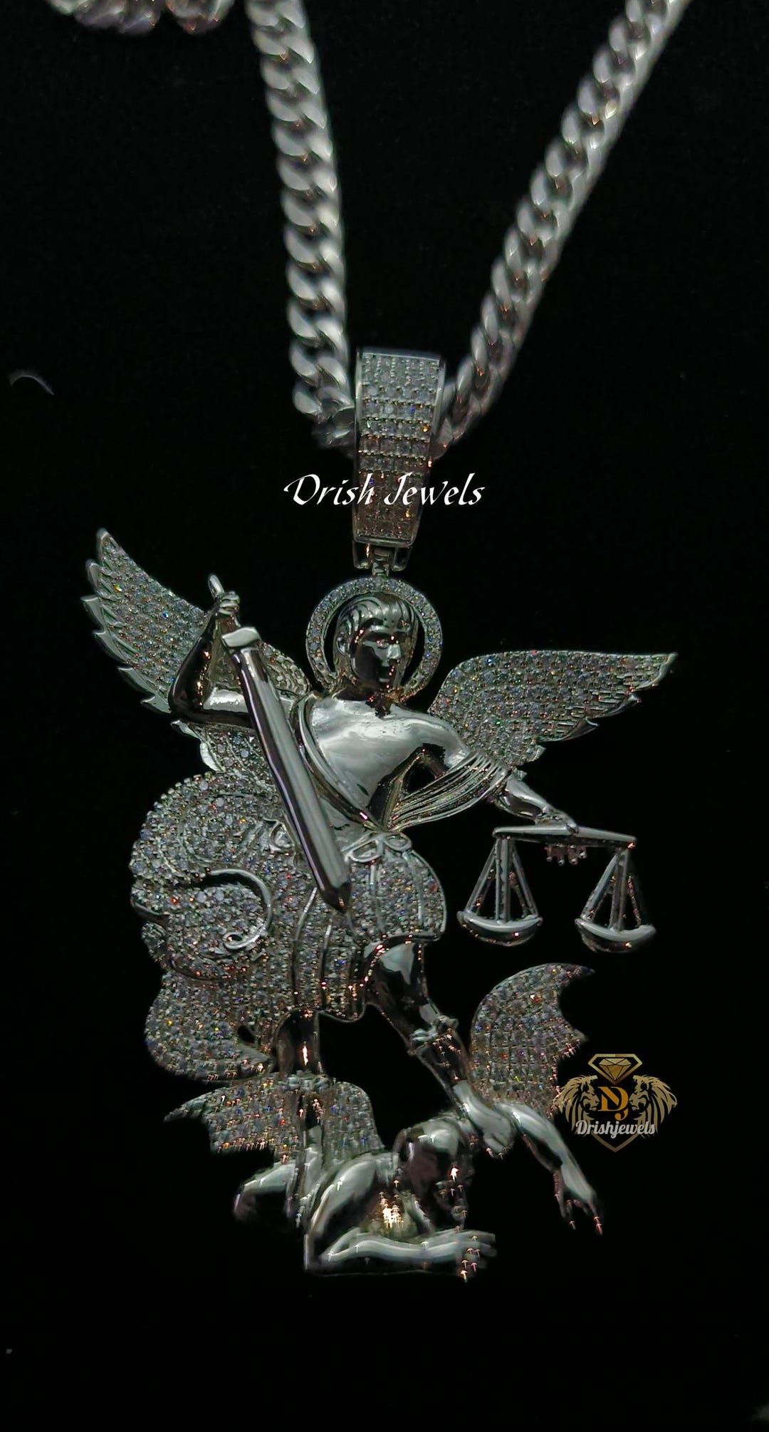 Men Solid 925 Sterling Silver Saint Michael the Archangel Pendant Charm ...