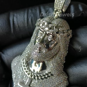 Personalized Jesus Christ Head Pendant Cross+cuban Chain Style on Neck ...