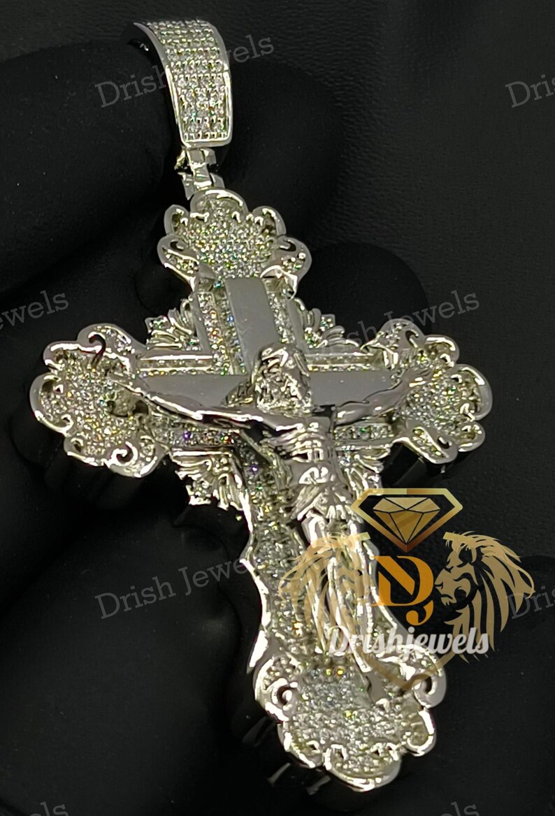 Jesus Christ Body Crucifix Cross Pendant Cz/moissanite (test Passer ...