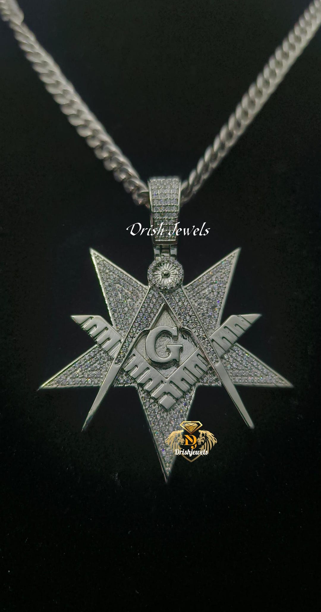 Moissanite Masonic Pendant: Personalized Sterling Silver Freemason ...