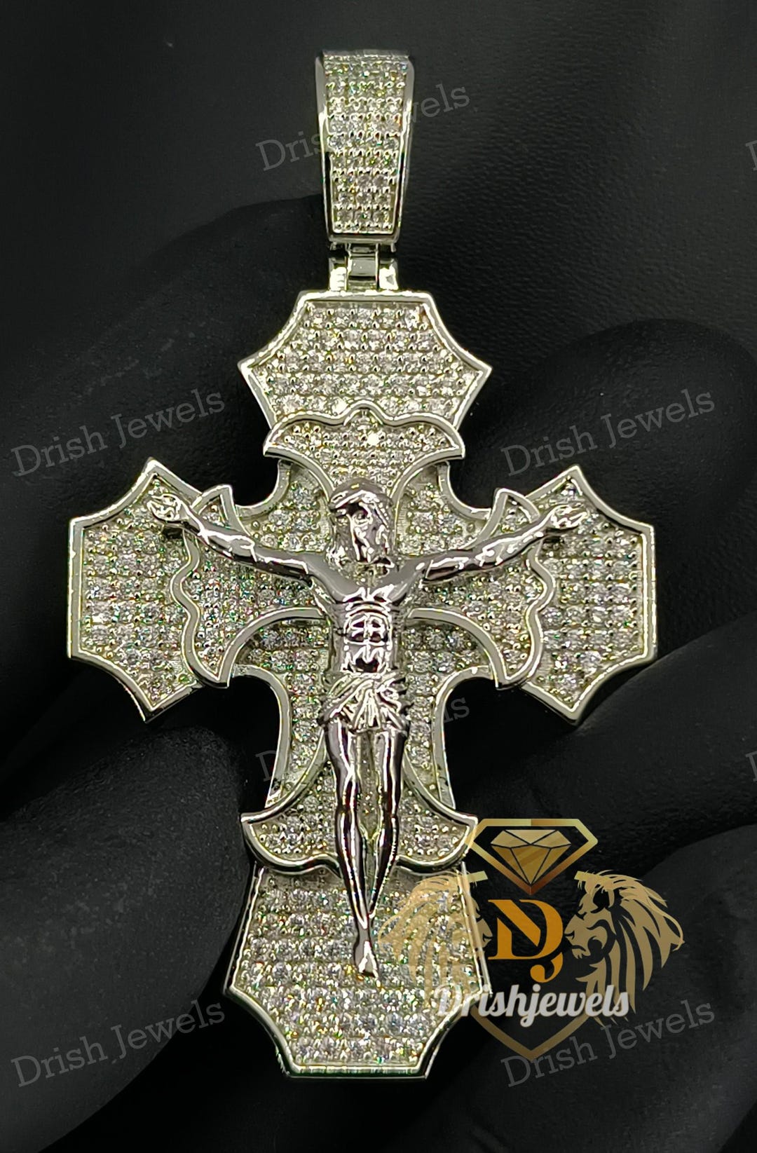 Jesus Christ Crucifix Pendant Cross Charm Pendant, Cz/moissanite (test ...
