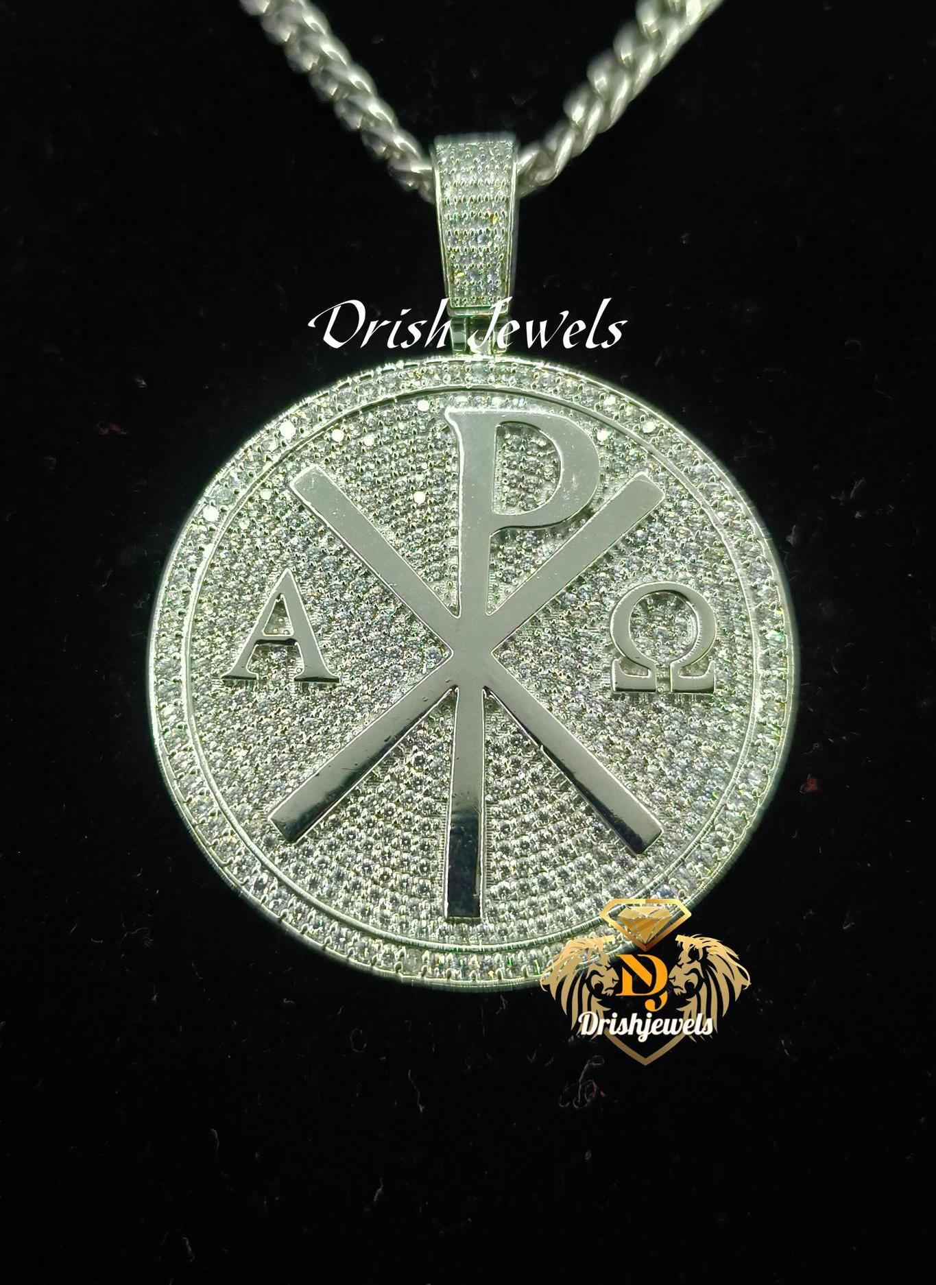 Chi Rho Px Jesus Christ Alpha Omega Christian Symbol Pendant 925 ...