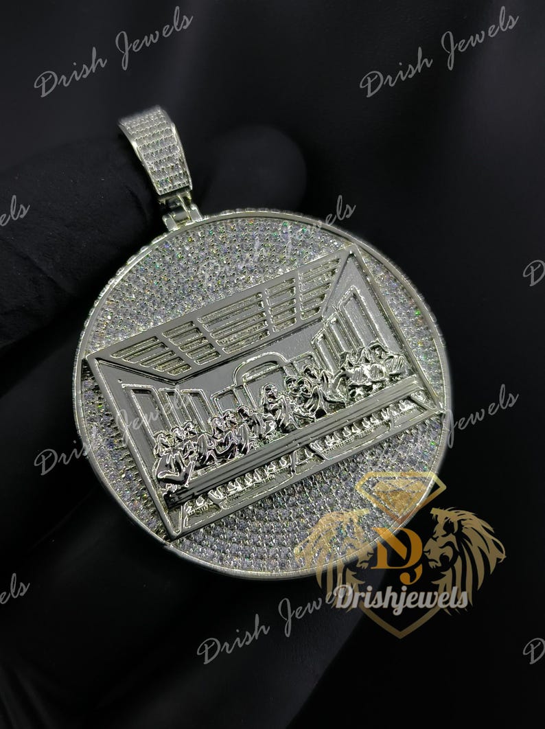 THE LAST SUPPER Charm Pendant Men's Charm Religious Pendant Style Solid ...