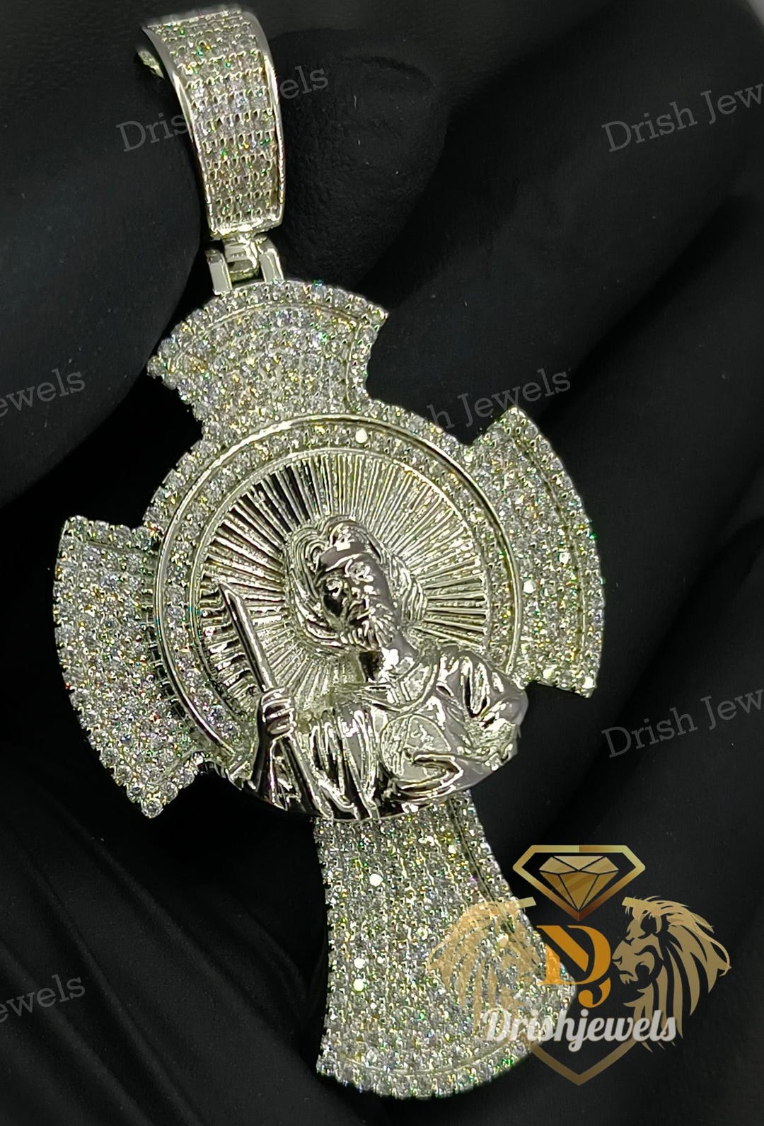 Saint Jude the Apostle Taddeo St. Judas Cross Pendant Charm, Cz ...