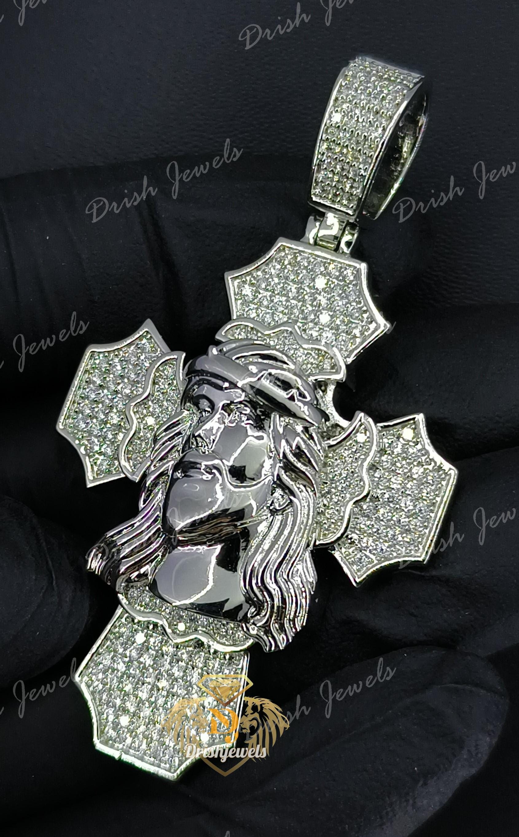 Jesus Christ Head Crown of Thorn Holy Cross Pendant Charm, Test Passer ...