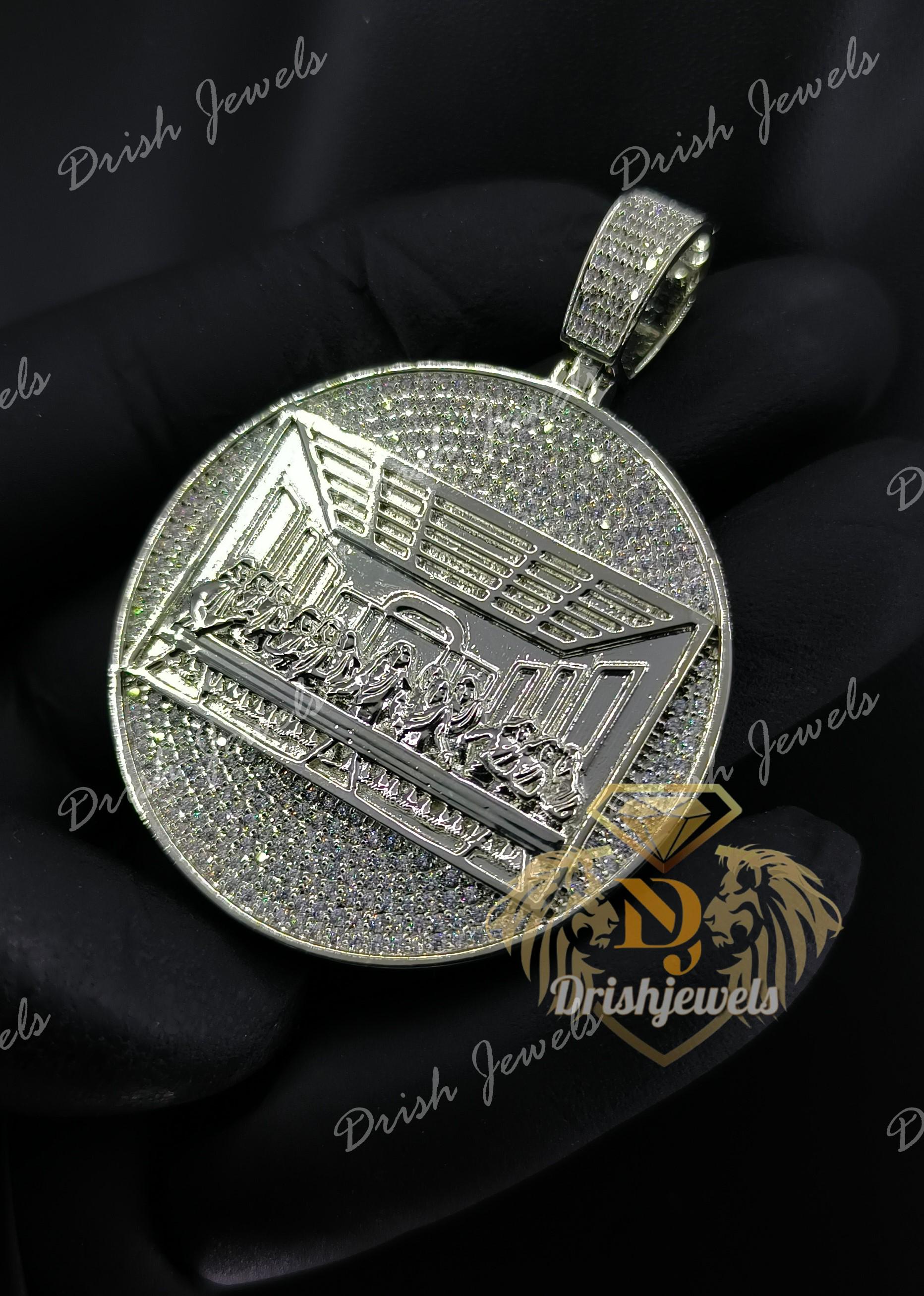 THE LAST SUPPER Charm Pendant Men's Charm Religious Pendant Style Solid ...