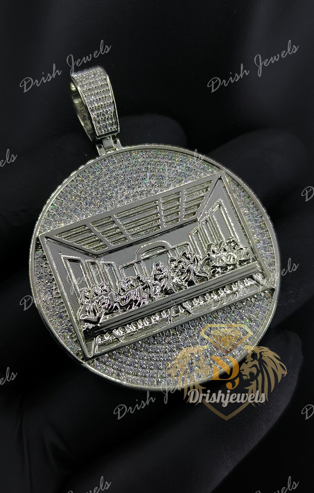 THE LAST SUPPER Charm Pendant Men's Charm Religious Pendant Style Solid ...
