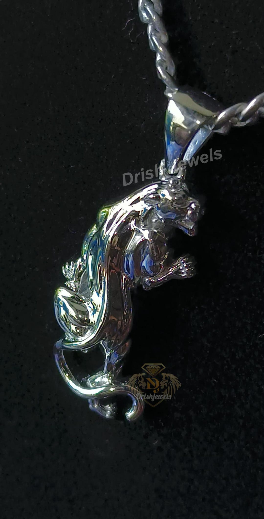 Leopard Pendant Animal Snow Leopard Solid 925 Sterling Silver Animal ...