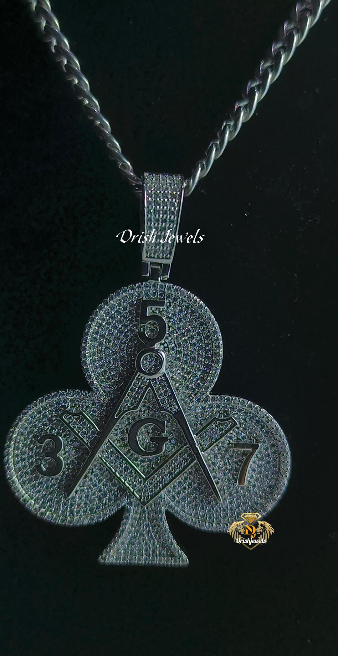 Sterling Silver Masonic Compass Pendant, Moissanite Freemason Charm - Etsy