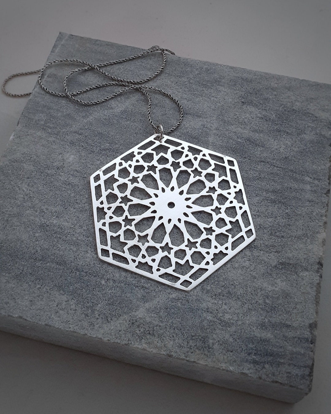 Islamic Pattern Necklace Made With Sterling Silver - Etsy