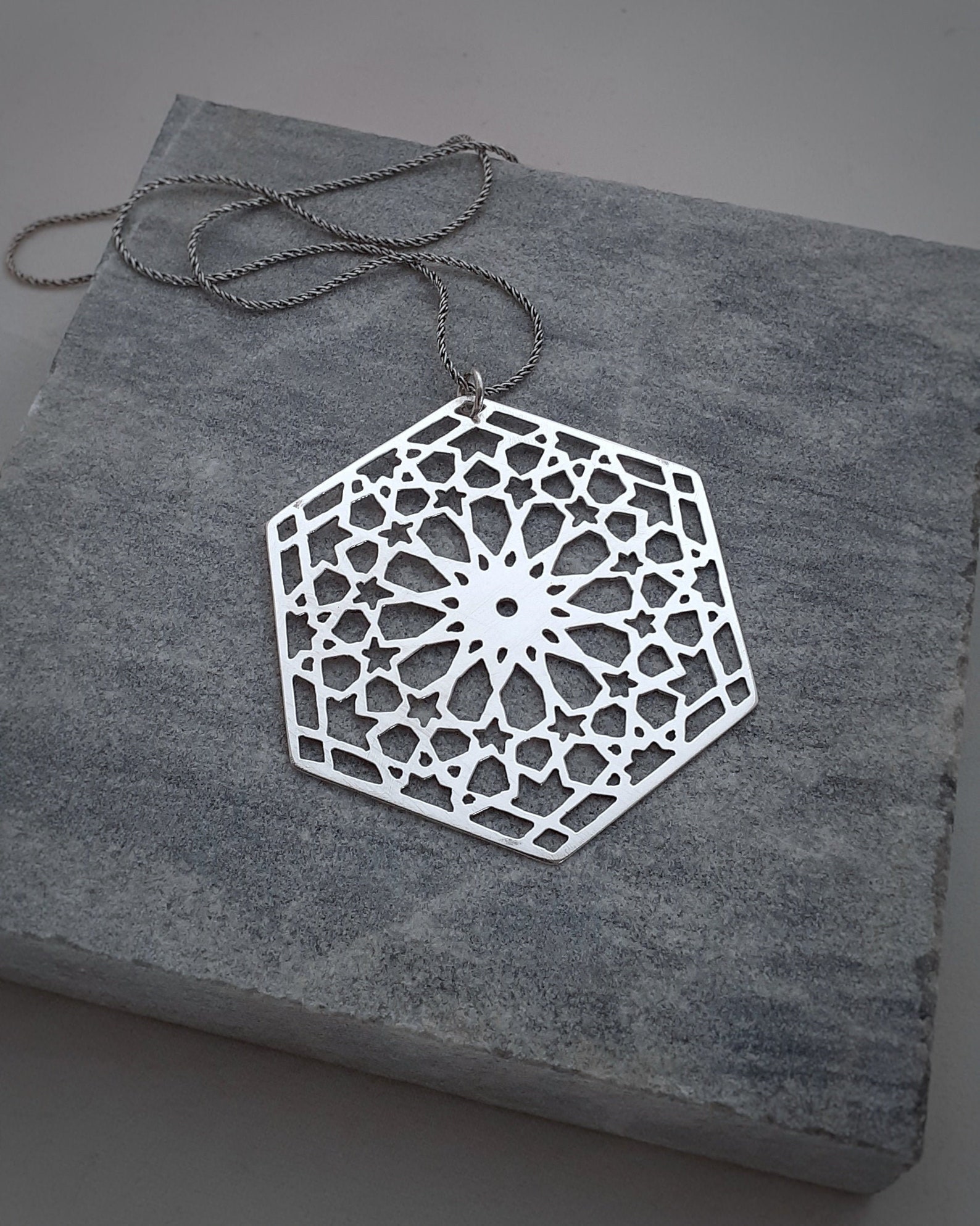 Islamic Pattern Necklace Made With Sterling Silver - Etsy