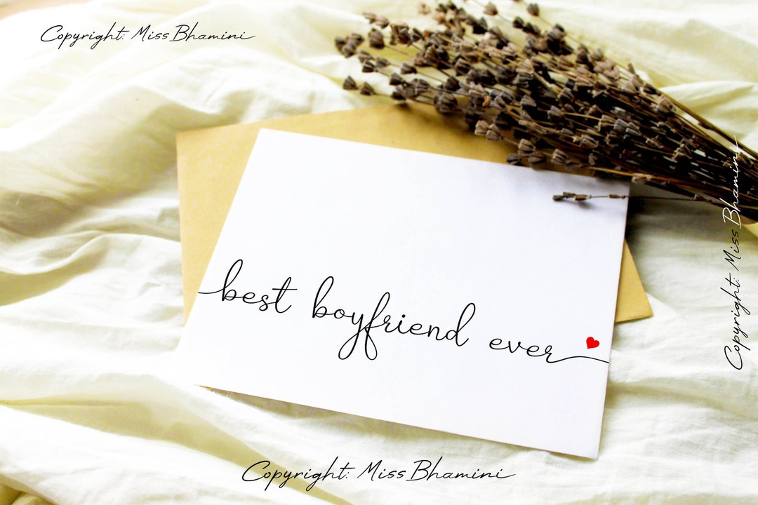 Best Boyfriend Ever Card, Printable, Romantic Cards, Dainty Love Card ...