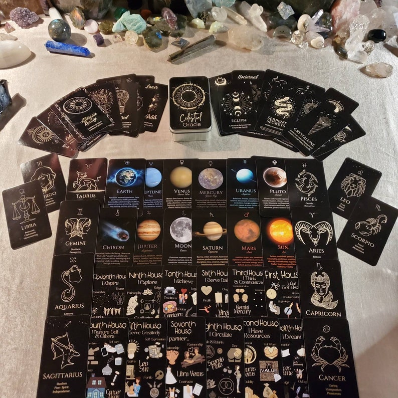 Celestial Oracle Deck (tarot Size) Astrology Oracle Cards - Zodiac ...