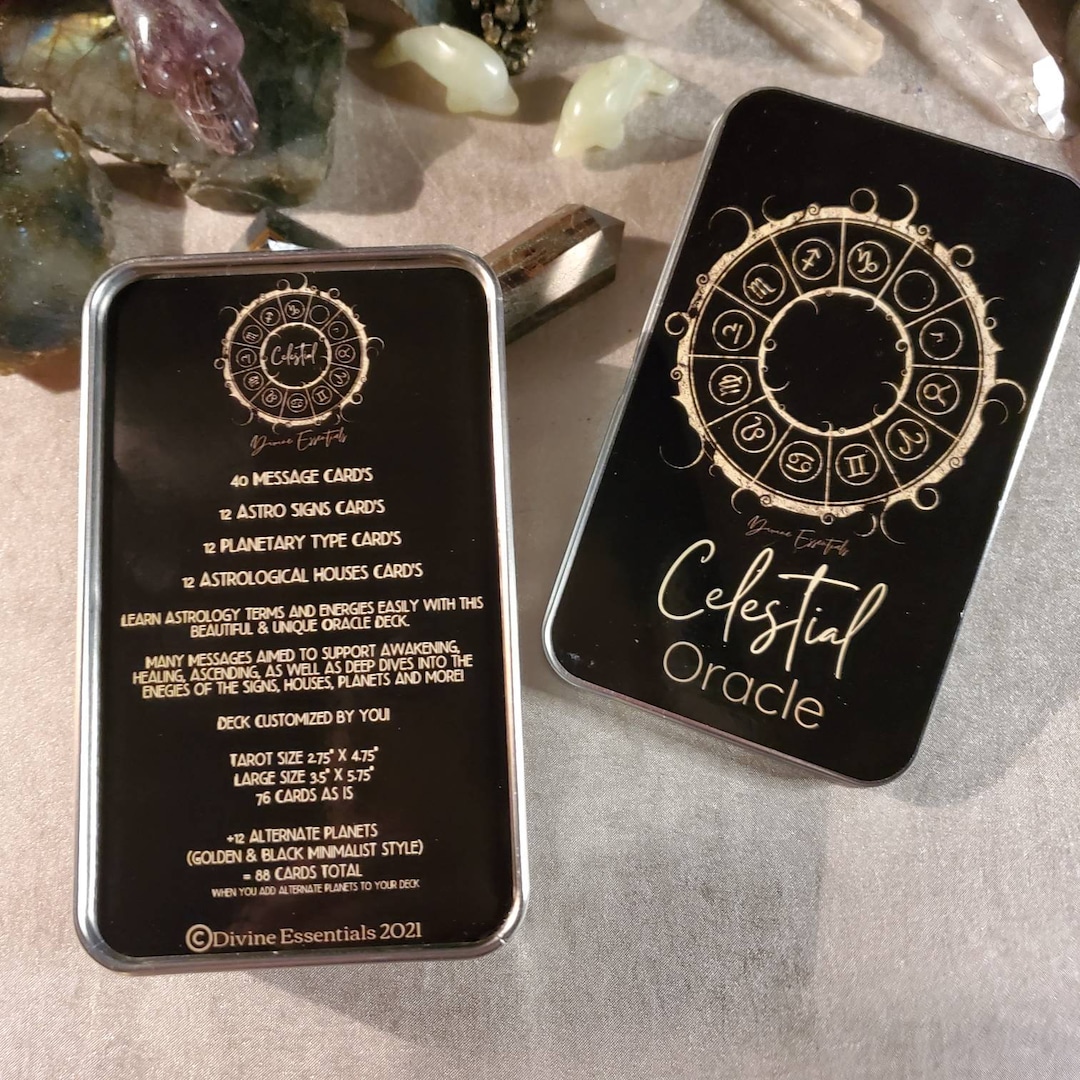 Celestial Oracle Deck (tarot Size) Astrology Oracle Cards - Zodiac ...