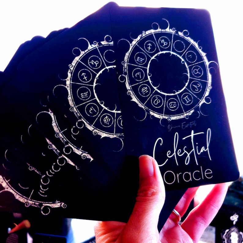 Celestial Oracle Deck (tarot Size) Astrology Oracle Cards - Zodiac ...