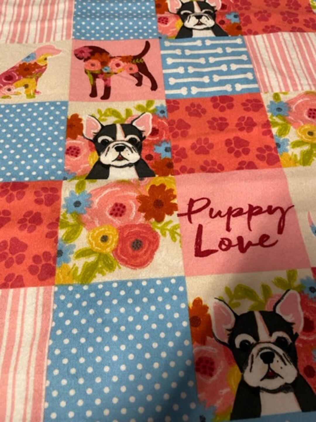 3 PIECE Boxer Puppy Love Baby Blanket Bib and Burp Cloth in - Etsy