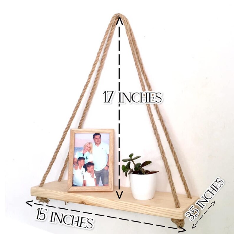 Rope Shelf Hanging Shelves Rope Floating Shelves Triangle | Etsy