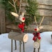 Set2 BIG Handmade Log Reindeer Rustic Holiday Centerpiece Log Deer ...