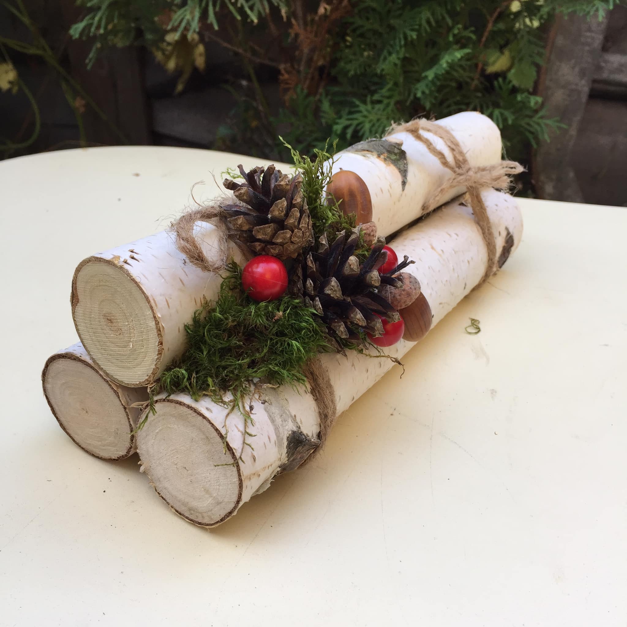 Christmas Log Bundle Birch Logs Fireplace Decor - Etsy