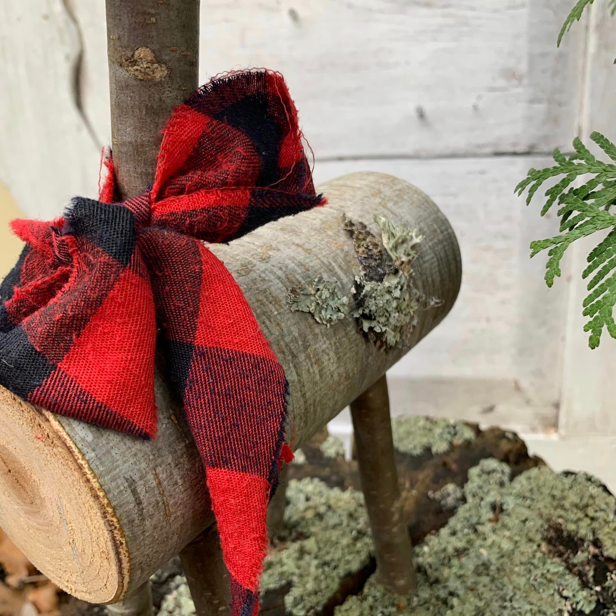 BIG Handmade Log Reindeer Centerpiece Log Deer Rustic Holiday - Etsy