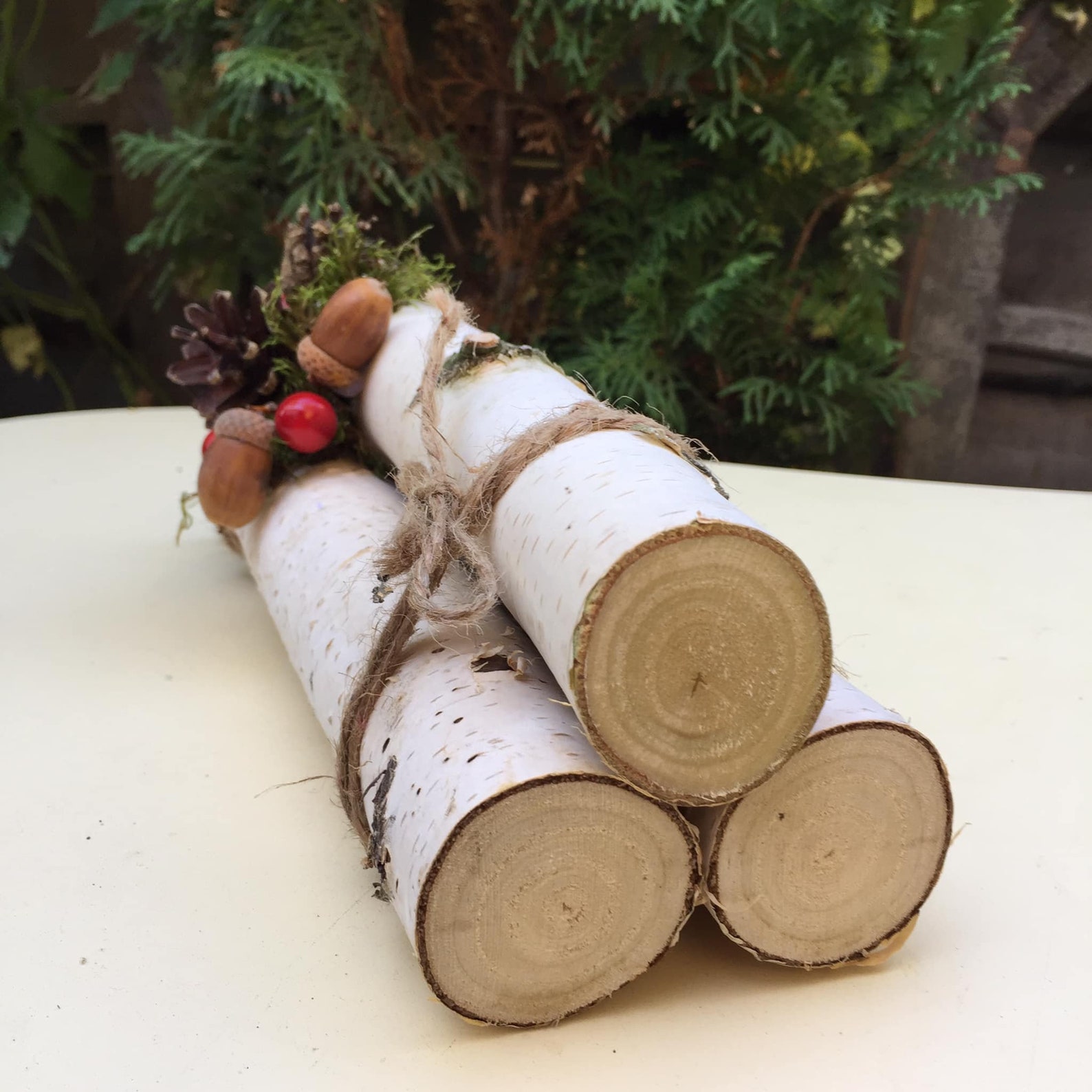 Christmas Log Bundle Birch Logs Fireplace Decor - Etsy