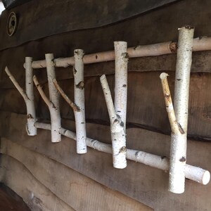 Birch Branches Clothing Hanger Rustic Coat Rack Wooden Birch Coat Rack ...