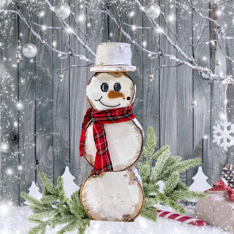 Wooden snowmen Snowman figurine Primitive snowman | Etsy