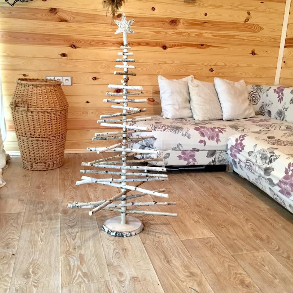Wood Christmas Tree Eco Forestcore Decor Birch Christmas Tree White ...