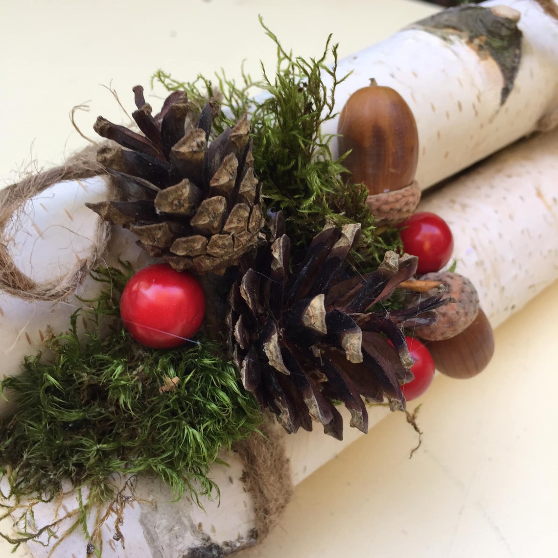 Christmas Log Bundle Birch Logs Fireplace Decor - Etsy