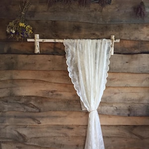 Natural Birch Branch Rustic Curtain Rod Driftwood Curtain Rod Wood ...