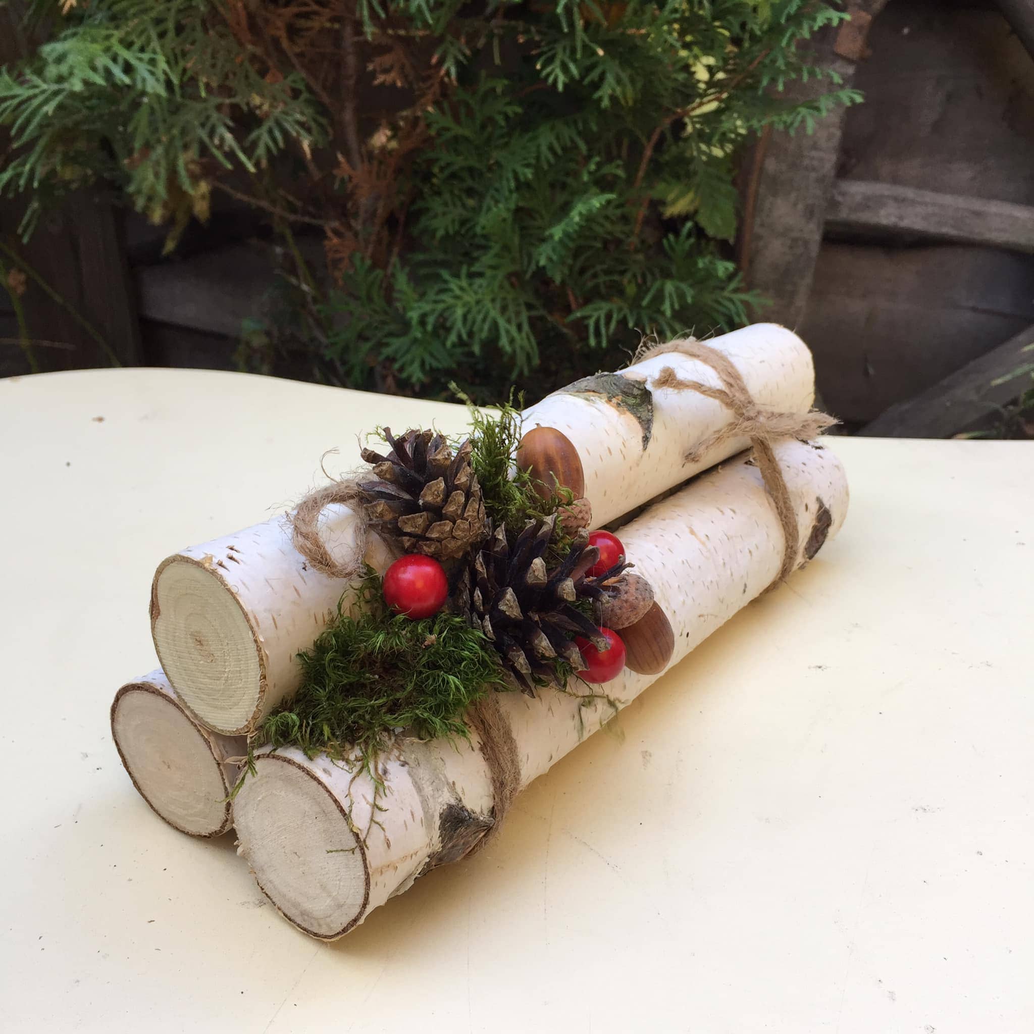 Christmas Log Bundle Birch Logs Fireplace Decor - Etsy